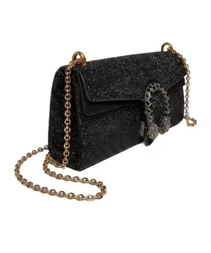 Gucci Dionysus Crystal Medium Shoulder Bag - Black