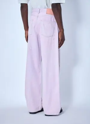 Acne Studios Belt Loop Jeans With Distressed Design - Pink
