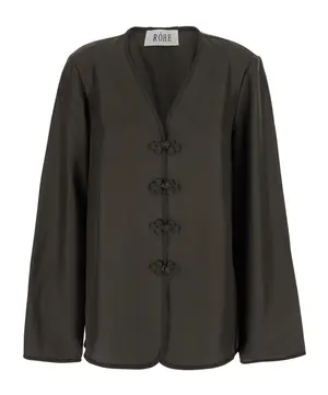 RÓHE Mandarin Closure Satin Top