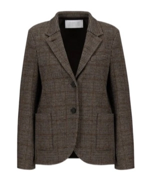 Harris Wharf London Checked Blazer - Taupe/rust