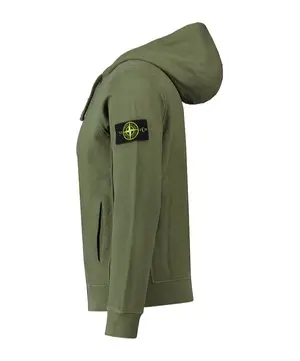 Stone Island Logo Patch Zip-up Hoodie
