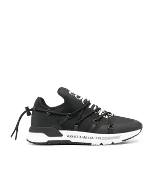 Versace Logo Lace-up Sneakers - Black