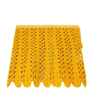 Celine Mini Skirt In Cotton Crochet - Light Orange