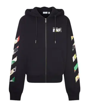 Off-White Industrial Arrow Zip-up Hoodie - Black