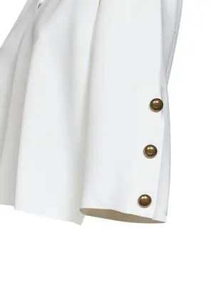 Max Mara V-neck Cropped Jumper With Button Detail - White