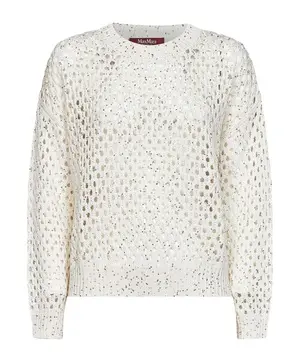 Max Mara Sequinned Boxy Jumper - White