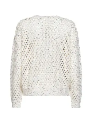 Max Mara Sequinned Boxy Jumper - White
