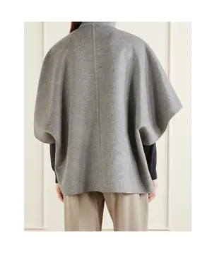 Max Mara Oversized Cape In Cashmere Drap - Gray