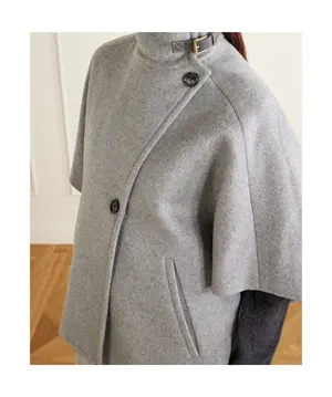 Max Mara Oversized Cape In Cashmere Drap - Gray