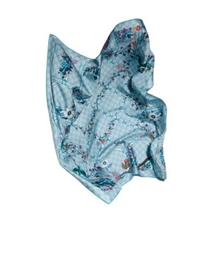 Gucci Printed Silk Twill Carr - Light Blue