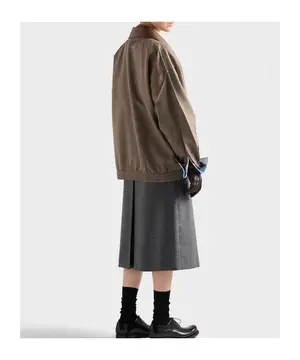 Prada Pleated-detail Triangle-logo Skirt