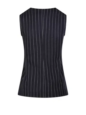 Max Mara Riccio Striped Button-up Vest