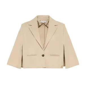 Max Mara Single-breasted Cape - Stone