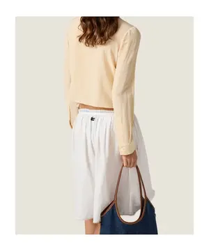 Miu Miu Long-sleeved Cropped Shirt With Collar