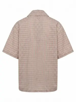 Prada Short-sleeved Checked Shirt - Nude