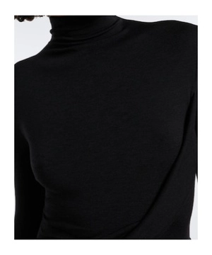 MUGLER Draped Wool-blend Jersey Midi Dress