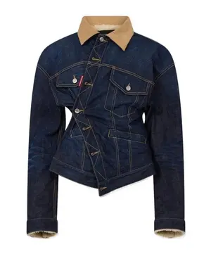 Dsquared2 Dark Urban Wrap Oversized Jean Jacket - Blue