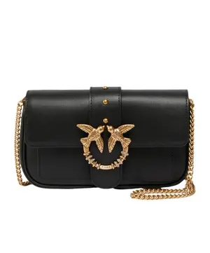 Pinko Love Buckle Shoulder Bag - Black