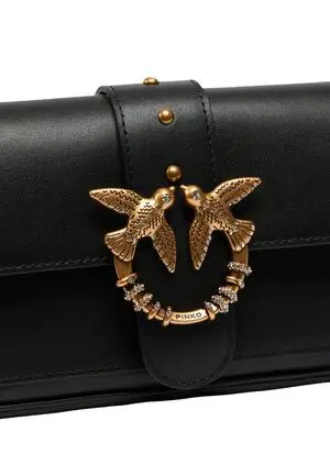 Pinko Love Buckle Shoulder Bag - Black