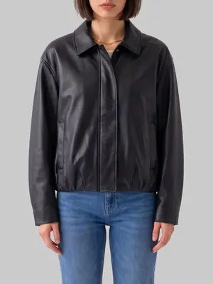 ARMA Melis Leather Boxy-fit Jacket - Black