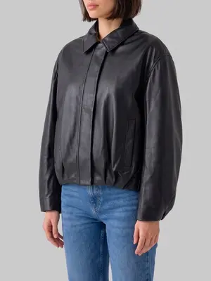 ARMA Melis Leather Boxy-fit Jacket - Black