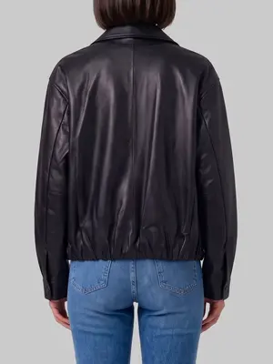 ARMA Melis Leather Boxy-fit Jacket - Black