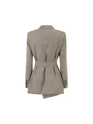 Max Mara Checked Belted Blazer