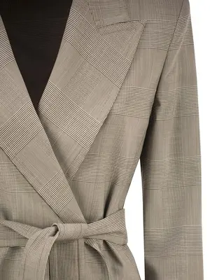 Max Mara Checked Belted Blazer
