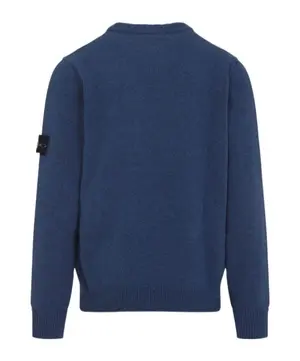 Stone Island Long-sleeved Knitted Pullover - Blue