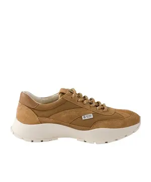 Prada Mesh Fabric And Suede Sneakers - Cinnamon
