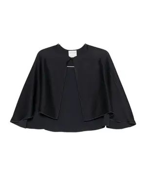 FORTE_FORTE Satin-finish Cape-style Shirt - Night