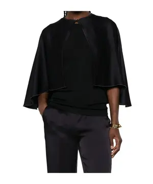 FORTE_FORTE Satin-finish Cape-style Shirt
