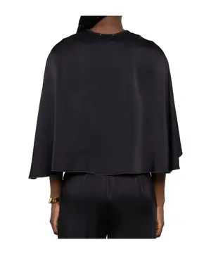 FORTE_FORTE Satin-finish Cape-style Shirt