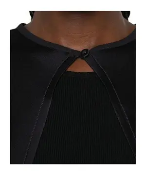 FORTE_FORTE Satin-finish Cape-style Shirt