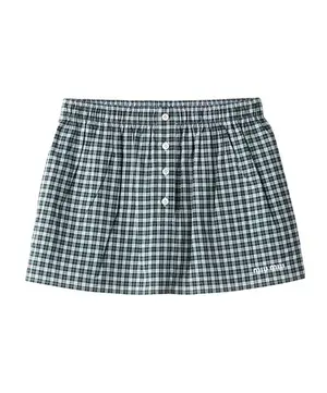 Miu Miu Plaid Mini Skirt - White/green