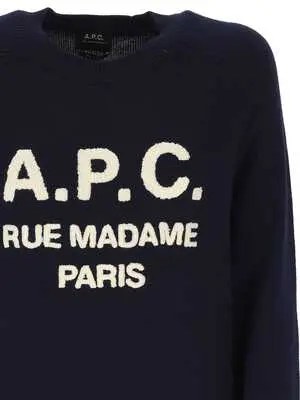 A.p.c. Logo Embroidered Raglan-sleeve Sweater