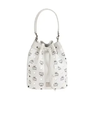Mcm Drawstring Shoulder Bag - White