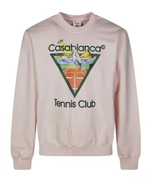Casablanca Long Sleeve Sweatshirt With Printed Graphic - Nude