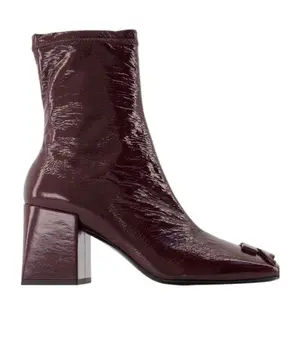 COURREGES Reedition Logo-plaque Ankle Boots - Wine Red
