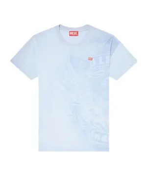 DIESEL® Logo-print Jersey T-shirt - Light Blue