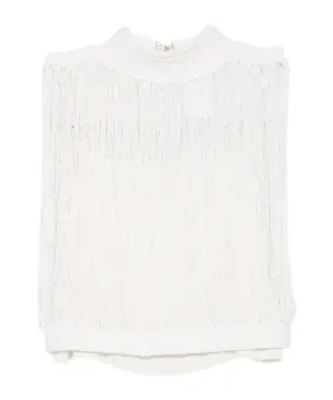 Fabiana Filippi Fringe-detail Halterneck Top - White