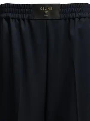 Celine Elastic Waist Pleated Casual Pants - Blue