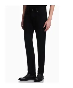 Emporio Armani Button Detailed Straight Leg Jeans - Black