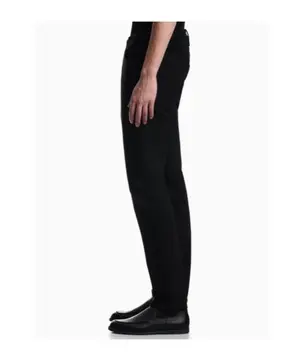 Emporio Armani Button Detailed Straight Leg Jeans - Black