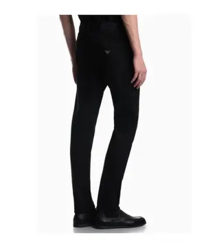 Emporio Armani Button Detailed Straight Leg Jeans - Black