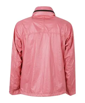Stone Island Logo-patch Metallic Finish Jacket - Geranium