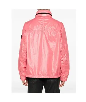 Stone Island Logo-patch Metallic Finish Jacket - Geranium