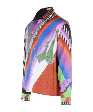 Versace Tassel Printed Long-sleeve Shirt