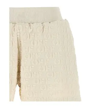 Off-White All-over Logo Terry Shorts - Beige