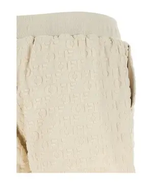 Off-White All-over Logo Terry Shorts - Beige